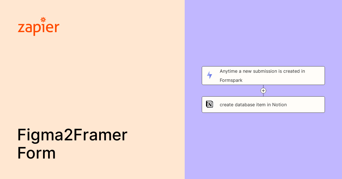 Anytime a new submission is created in Formspark, create database item in Notion. | Zapier