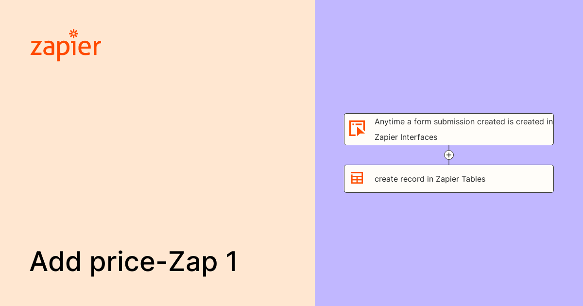 Anytime a form submission created is created in Zapier Interfaces, create record in Zapier ...