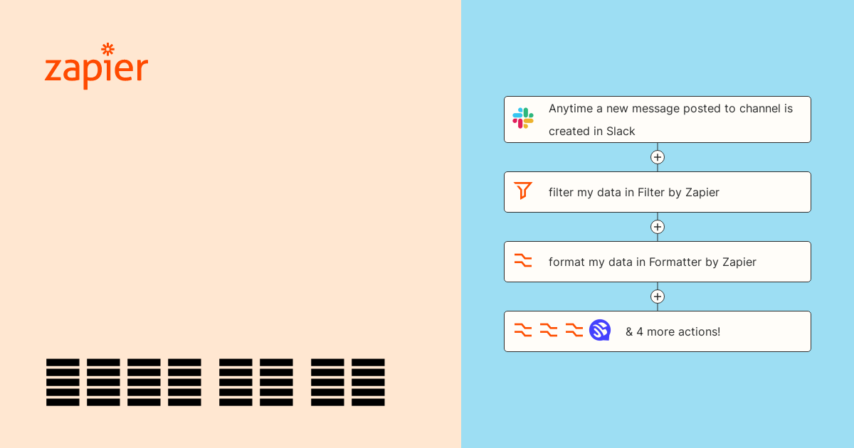 Anytime a new message posted to channel is created in Slack, filter my data in Filter by Zapier ...