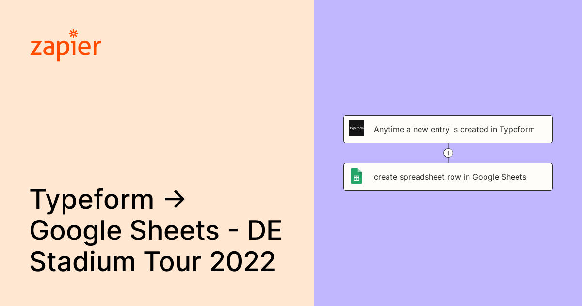 Anytime a new entry is created in Typeform, create spreadsheet row in Google Sheets. | Zapier