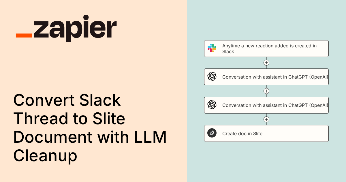 Anytime a new reaction added is created in Slack, conversation with ...