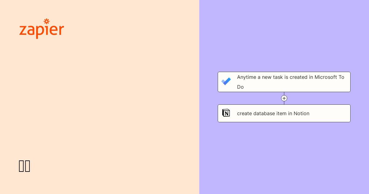 Anytime a new task is created in Microsoft To Do, create database item in Notion. | Zapier