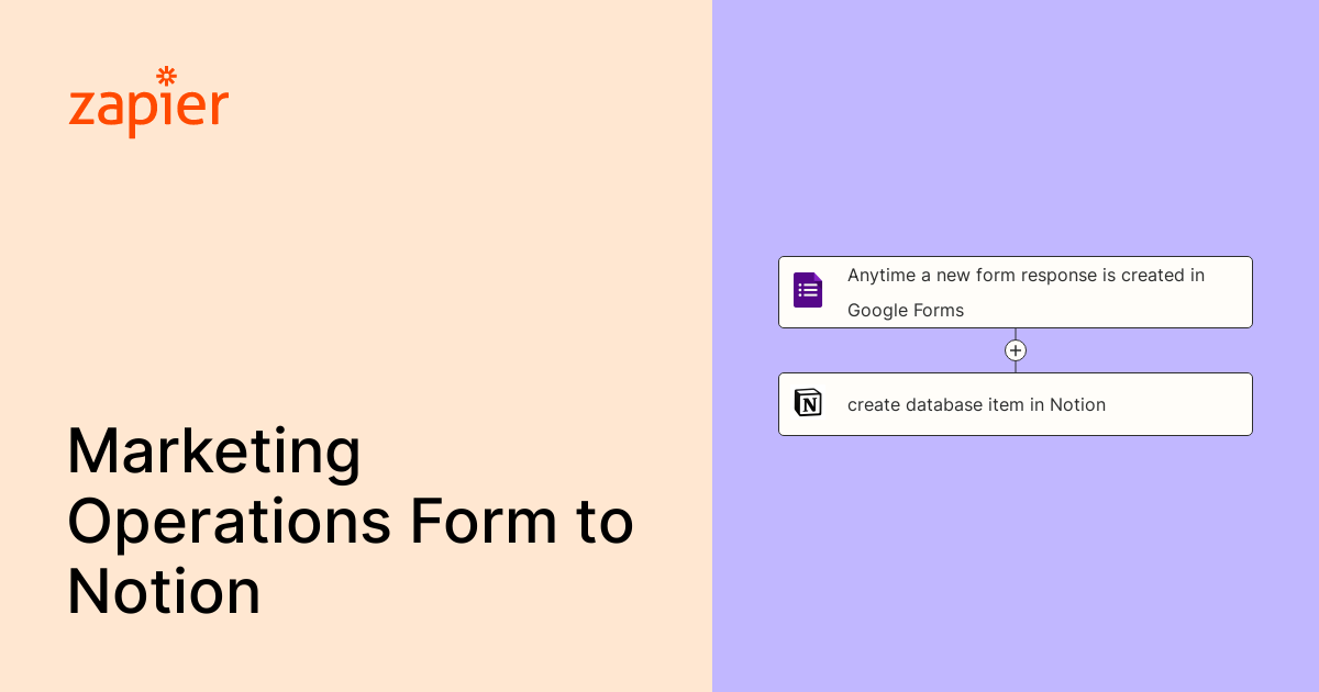 Anytime a new form response is created in Google Forms, create database item in Notion. | Zapier