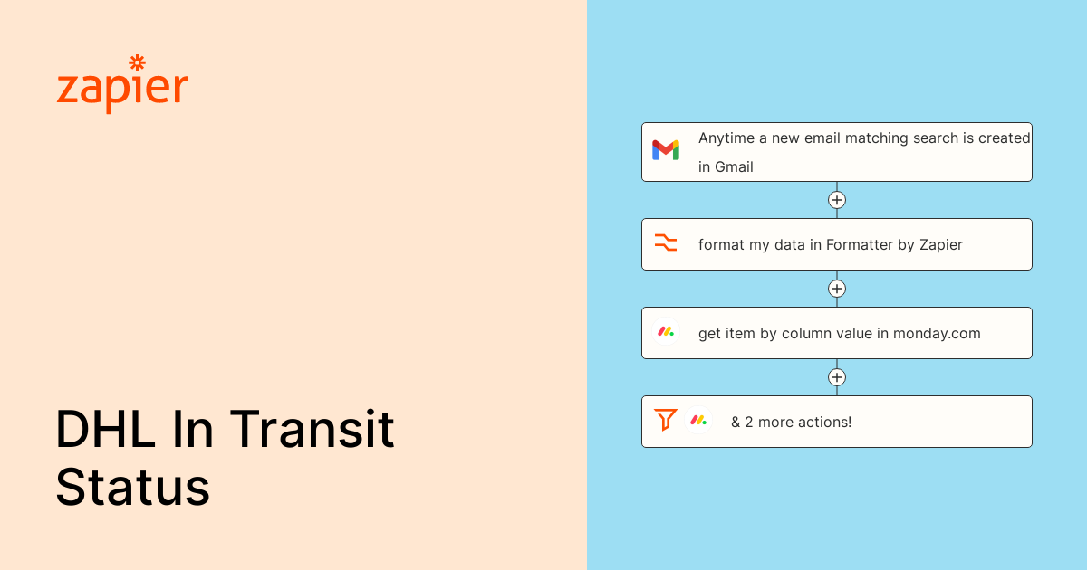 Anytime a new email matching search is created in Gmail, format my data in Formatter by Zapier ...