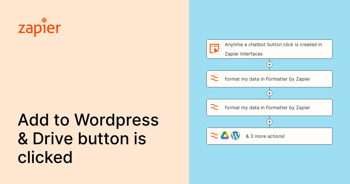 Anytime a chatbot button click is created in Zapier Interfaces, format my data in Formatter by ...