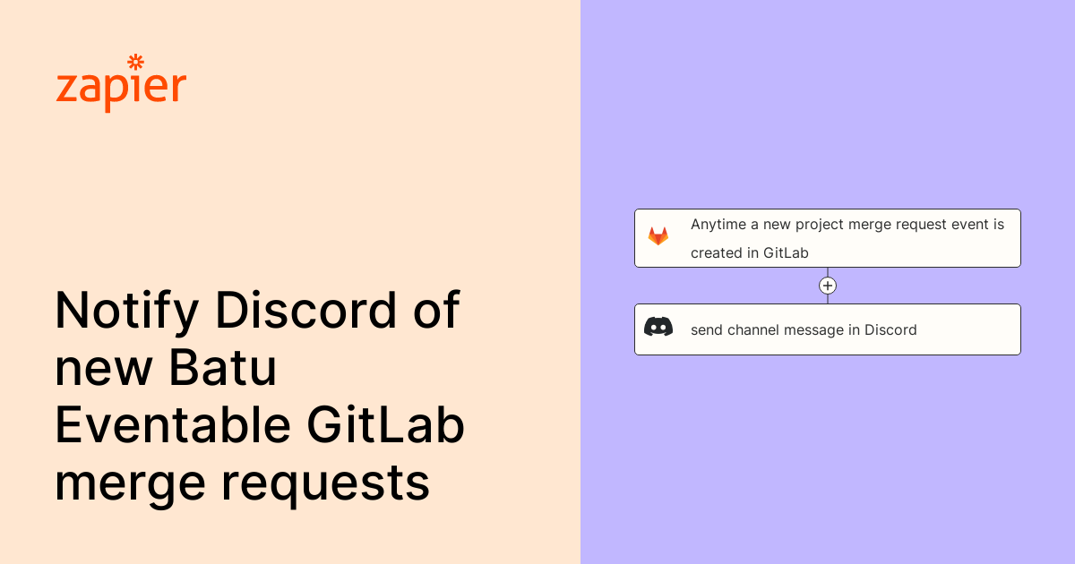 Anytime a new project merge request event is created in GitLab, send ...