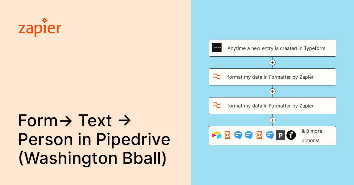 Anytime a new entry is created in Typeform, format my data in Formatter by Zapier, format my ...