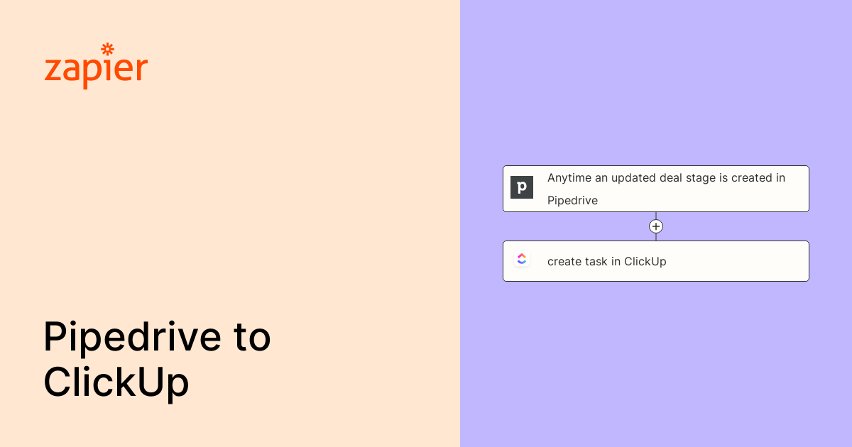 Anytime an updated deal stage is created in Pipedrive, create task in ClickUp. | Zapier