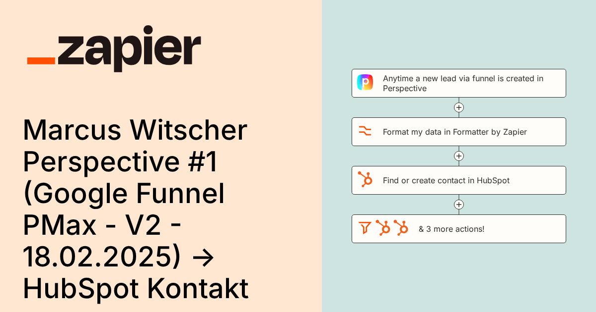 Anytime a new lead via funnel is created in Perspective, format my data ...
