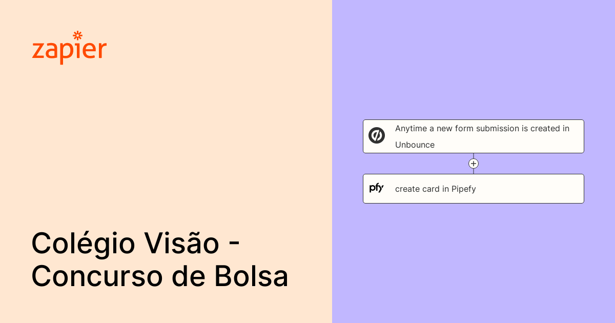 Anytime a new form submission is created in Unbounce, create card in Pipefy. | Zapier