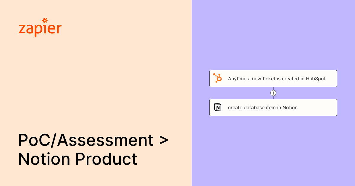 Anytime a new ticket is created in HubSpot, create database item in Notion. | Zapier