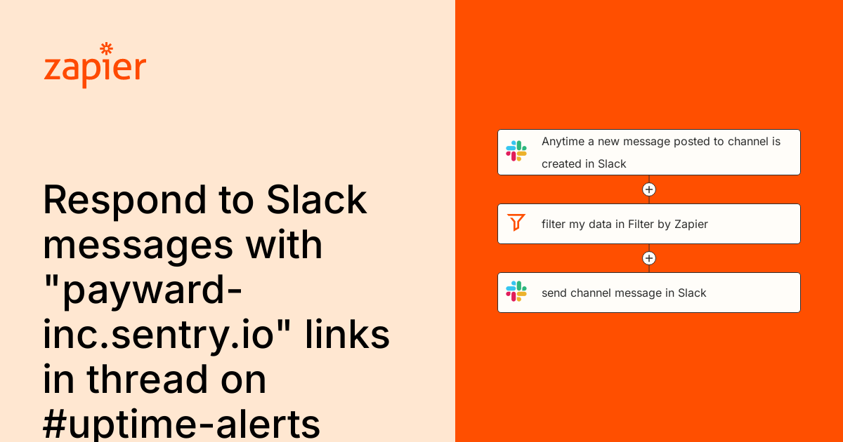 Anytime a new message posted to channel is created in Slack, filter my data in Filter by Zapier ...
