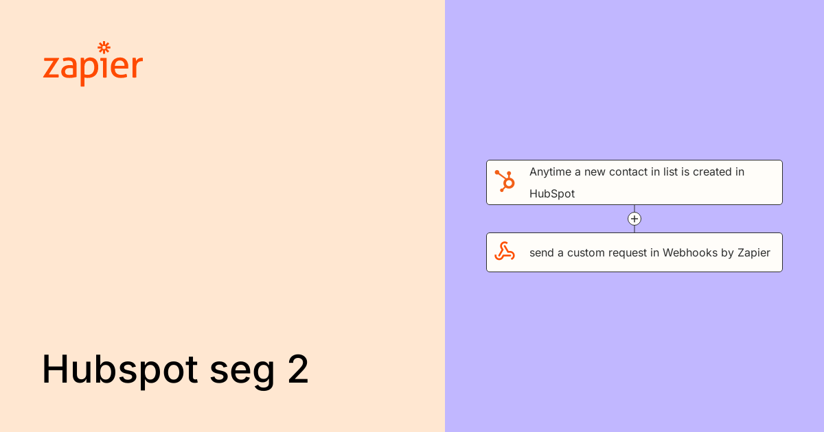 Anytime a new contact in list is created in HubSpot, send a custom request in Webhooks by Zapier ...