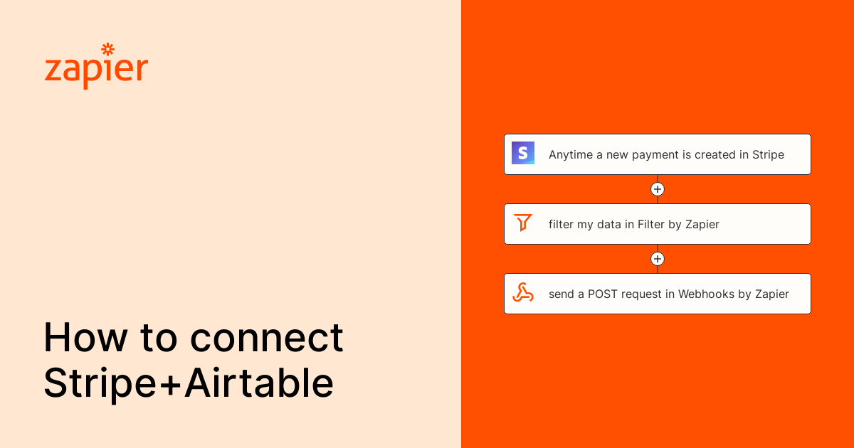 Anytime a new payment is created in Stripe, filter my data in Filter by Zapier and send a POST ...