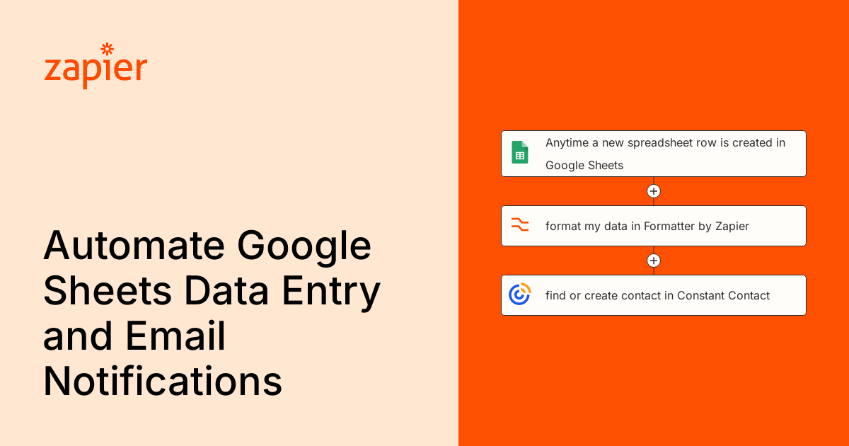 Anytime a new spreadsheet row is created in Google Sheets, format my data in Formatter by Zapier ...