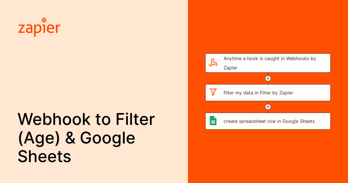 Anytime a hook is caught in Webhooks by Zapier, it filters data by Zapier choosing only ...
