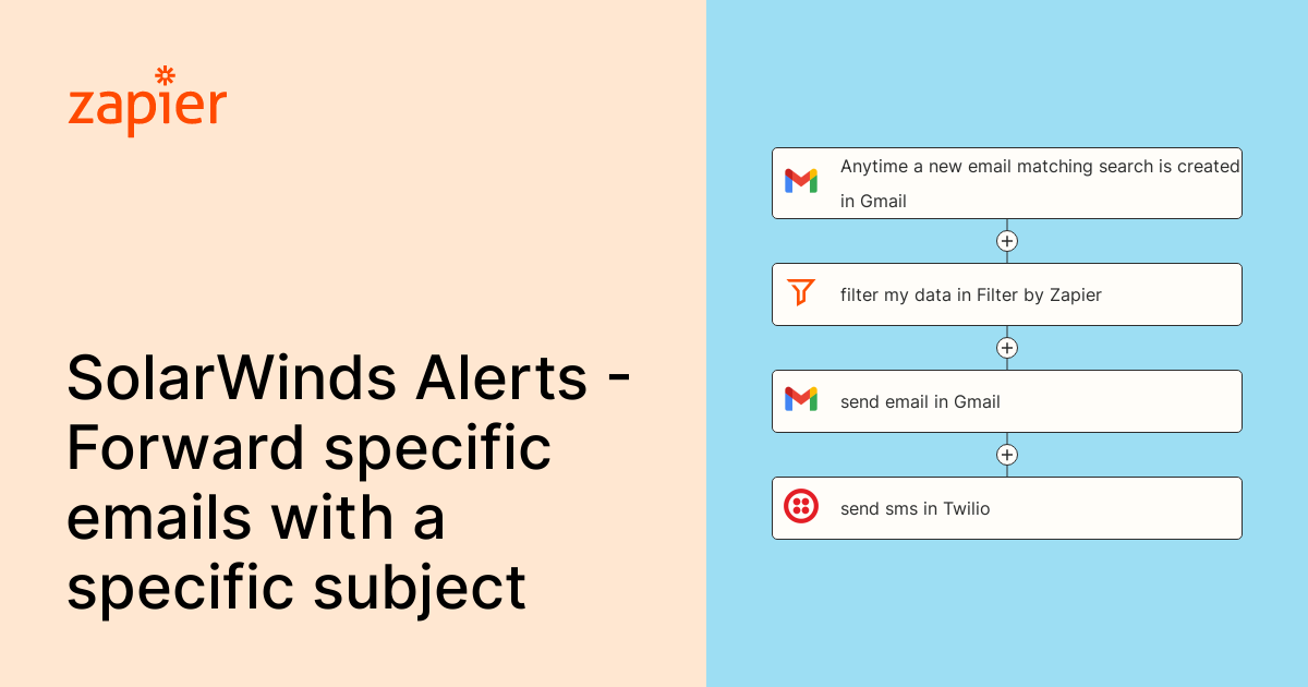 SolarWinds Alerts - Anytime a new email matching search is created in Gmail, filter my data in ...
