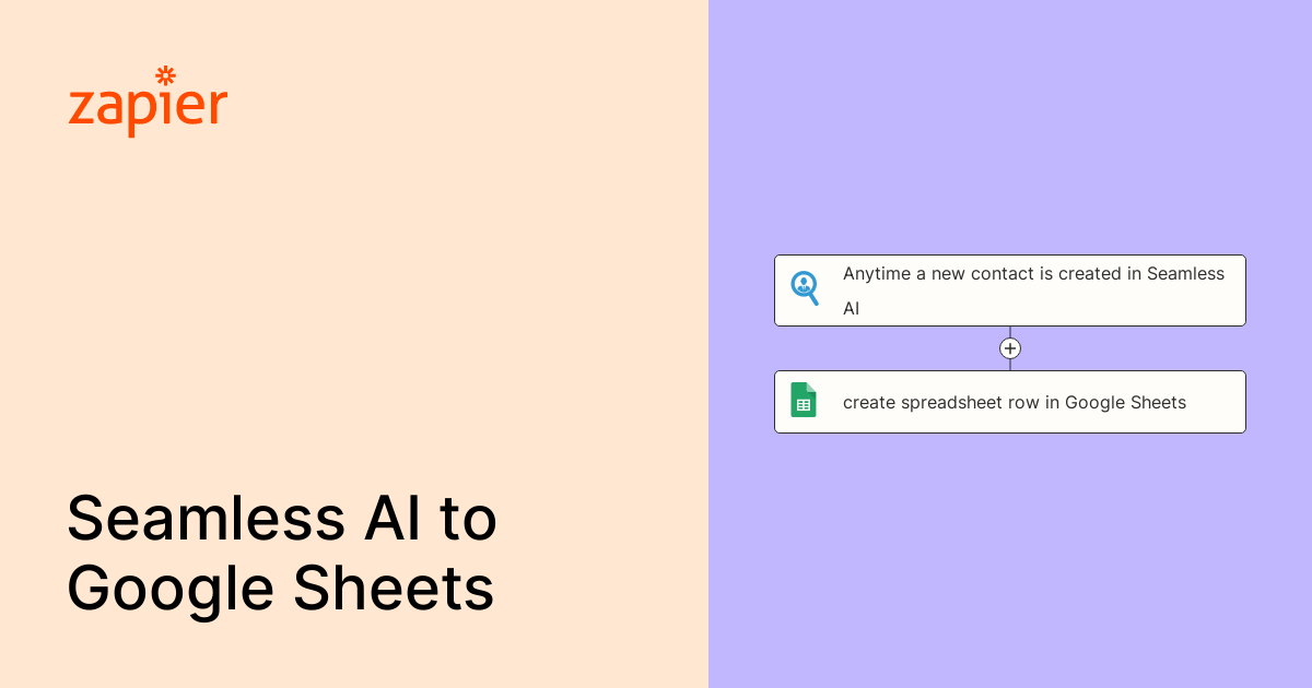 Anytime a new contact is created in Seamless AI, create spreadsheet row in Google Sheets. | Zapier