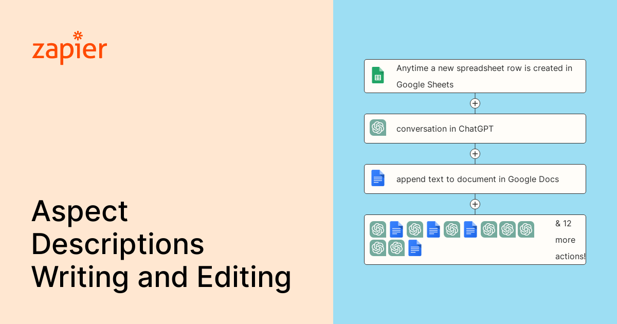 Anytime a new spreadsheet row is created in Google Sheets, conversation in ChatGPT, append text ...