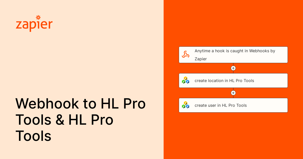 Anytime a hook is caught in Webhooks by Zapier, create location in HL ...