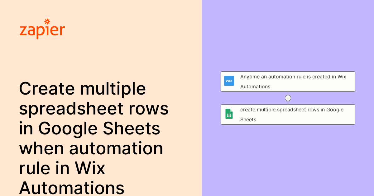 Anytime an automation rule is created in Wix Automations, create multiple spreadsheet rows in ...