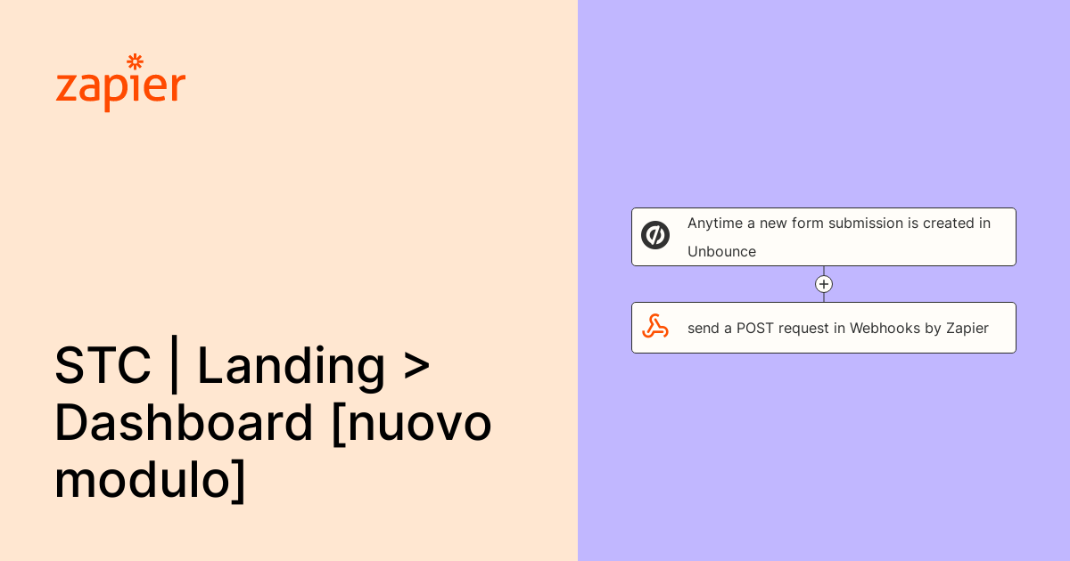 Anytime a new form submission is created in Unbounce, send a POST request in Webhooks by Zapier ...