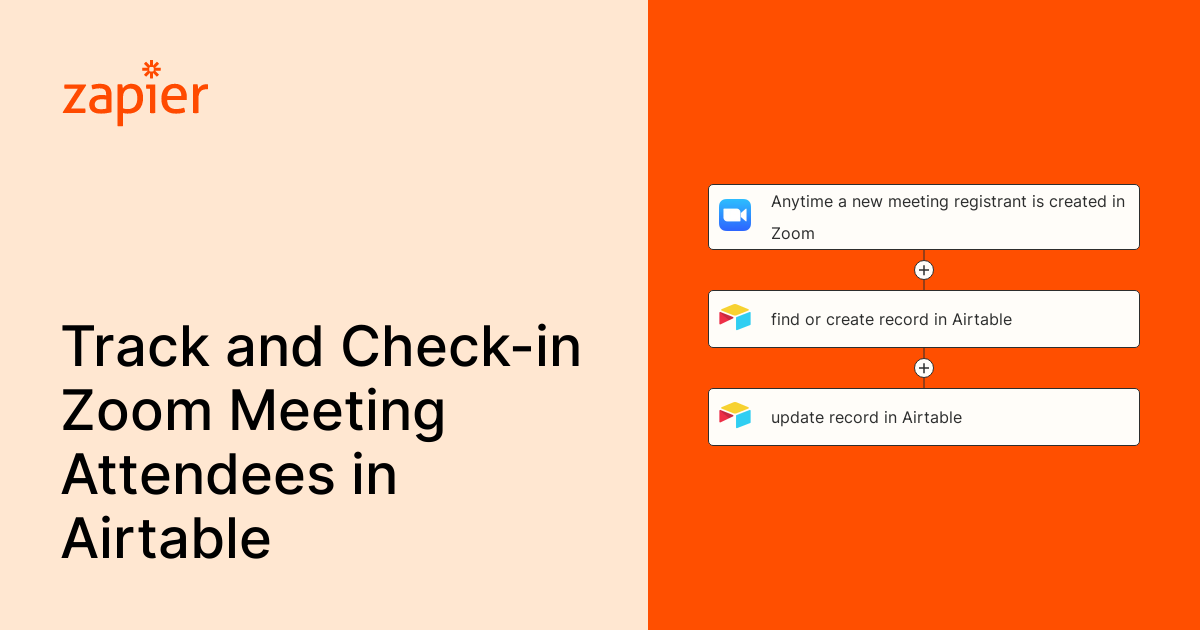 Anytime a new meeting registrant is created in Zoom, find or create record in Airtable and ...