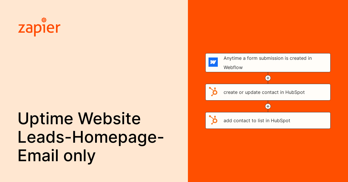 Anytime a form submission is created in Webflow, create or update contact in HubSpot and add ...