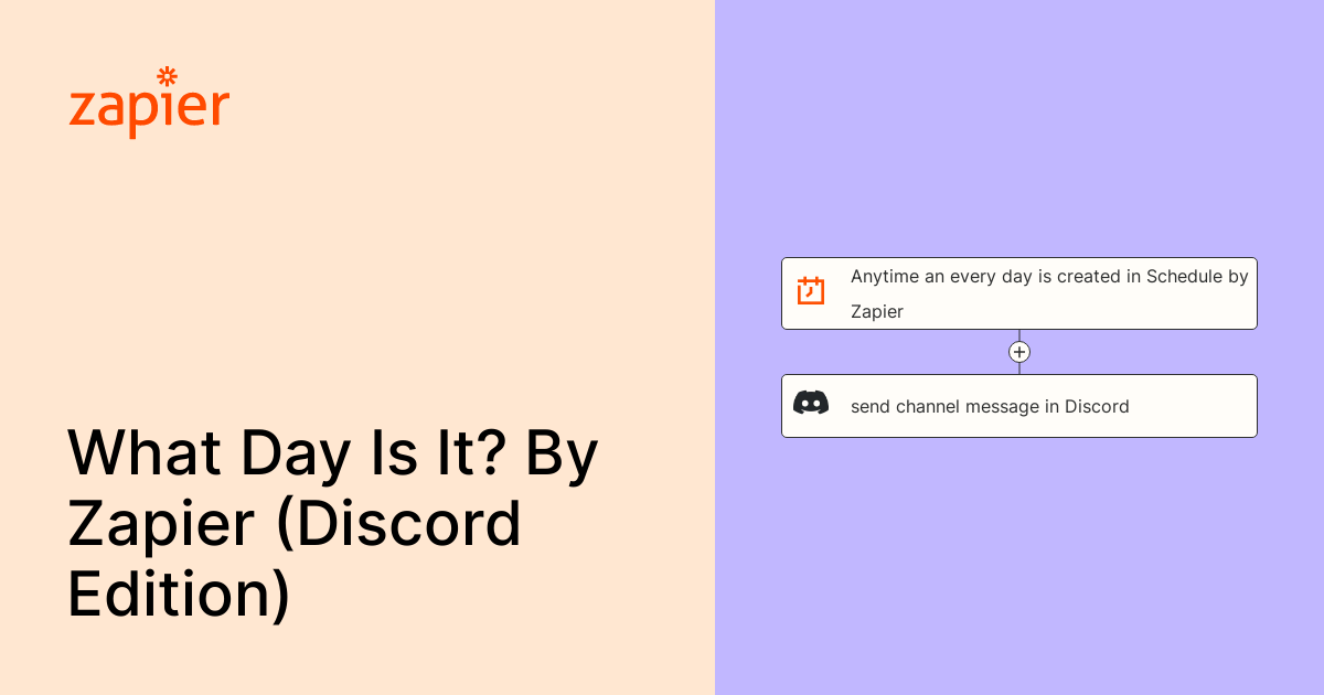 Anytime an every day is created in Schedule by Zapier, send channel message in Discord. | Zapier