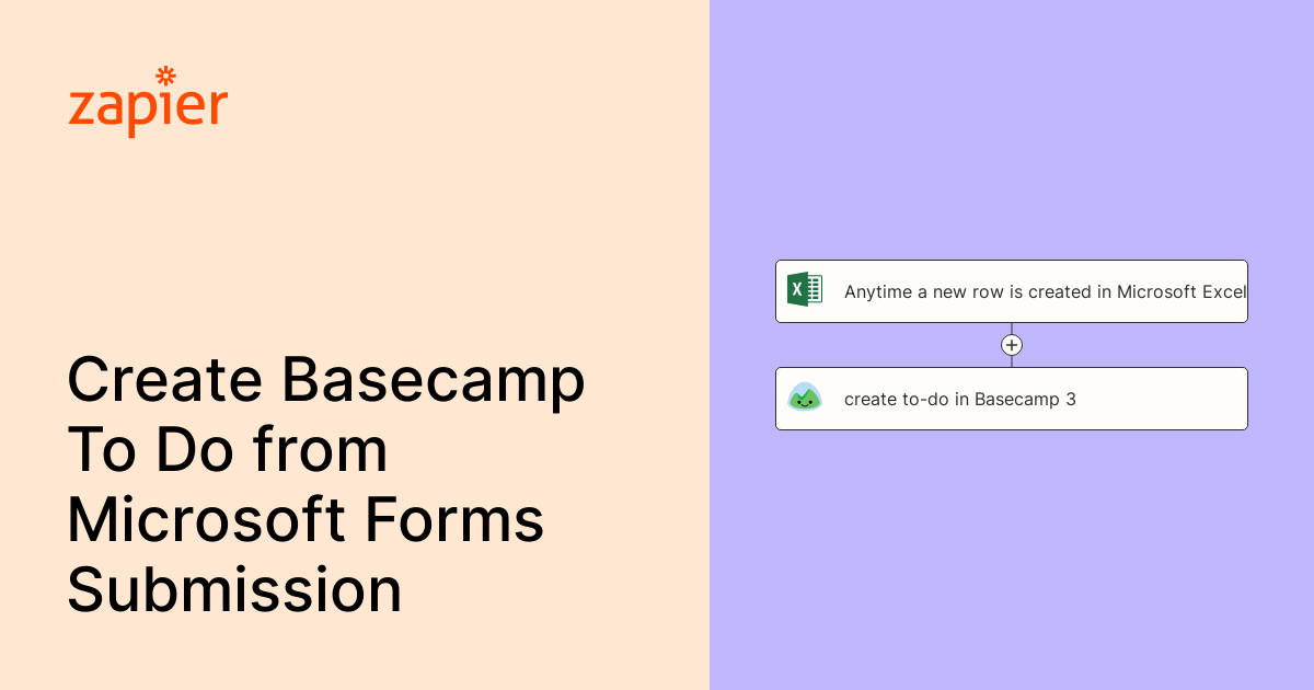 Anytime a new row is created in Microsoft Excel, create to-do in Basecamp 3. | Zapier