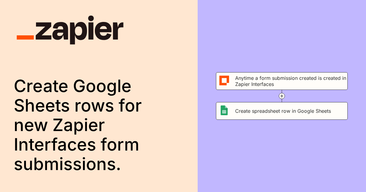 Anytime a form submission created is created in Zapier Interfaces, create spreadsheet row in ...