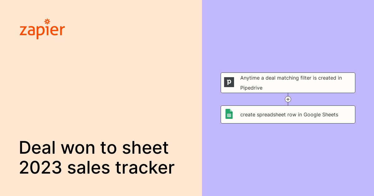 Anytime a deal matching filter is created in Pipedrive, create spreadsheet row in Google Sheets ...