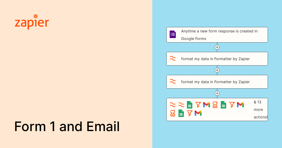 Anytime a new form response is created in Google Forms, format my data in Formatter by Zapier ...