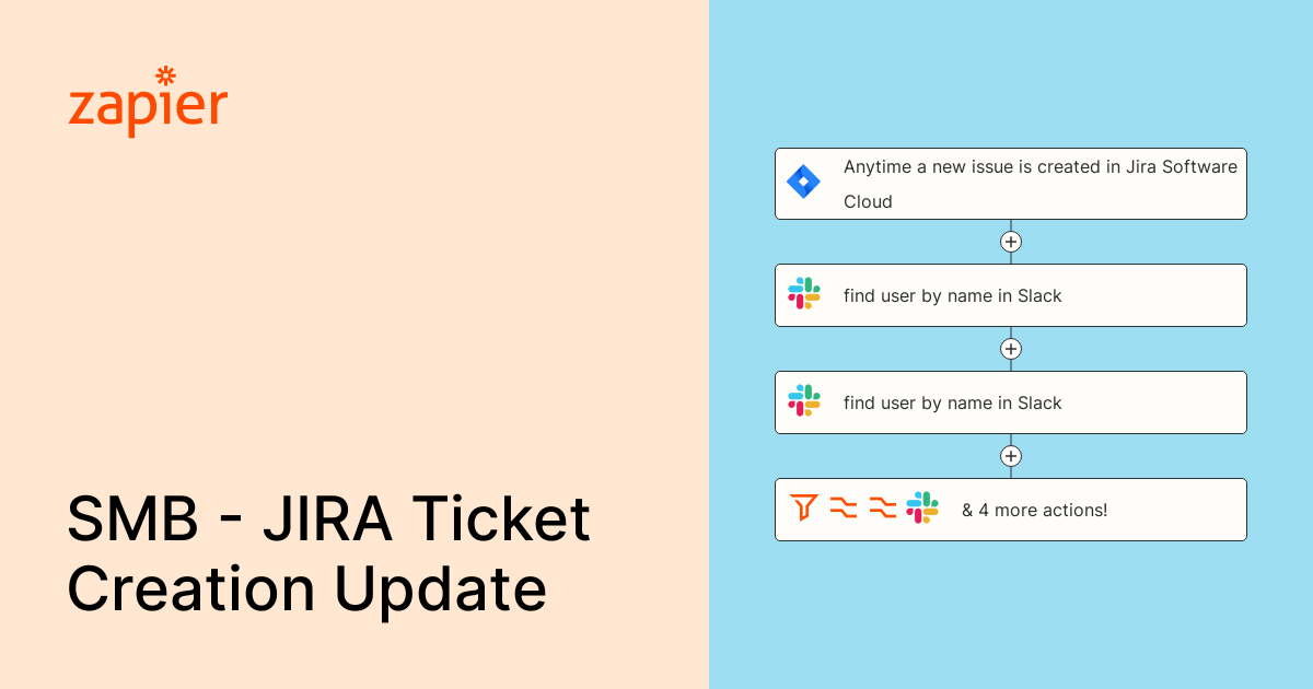 Anytime a new issue is created in Jira Software Cloud, find user by name in Slack, find user by ...