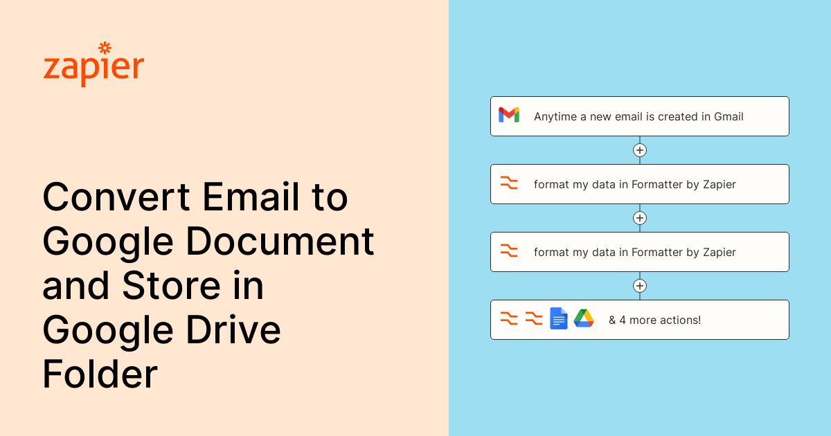 Anytime a new email is received in Gmail, convert to PDF and upload to Google Docs and upload to ...