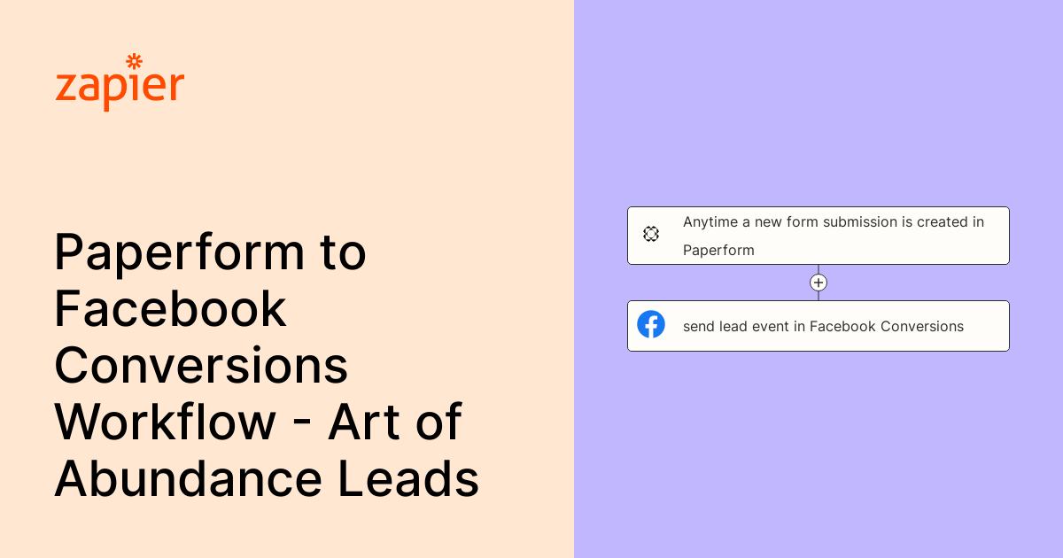 Anytime a new form submission is created in Paperform, send lead event in Facebook Conversions ...
