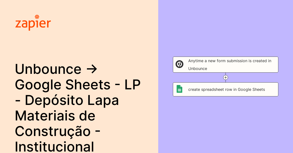 Anytime a new form submission is created in Unbounce, create spreadsheet row in Google Sheets ...