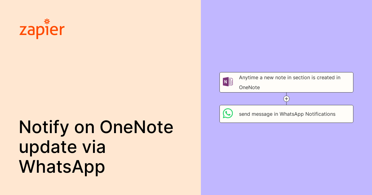 Anytime a new note in section is created in OneNote, send message in ...