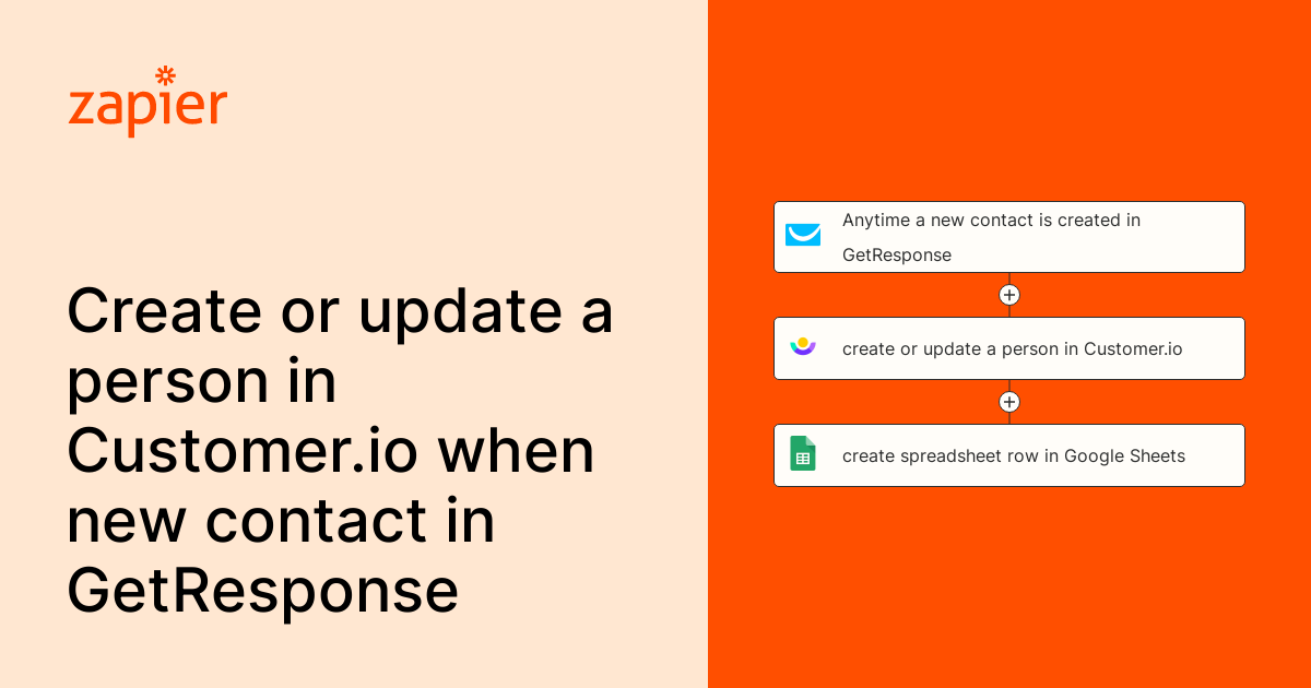 Anytime a new contact is created in GetResponse, create or update a person in Customer.io and ...