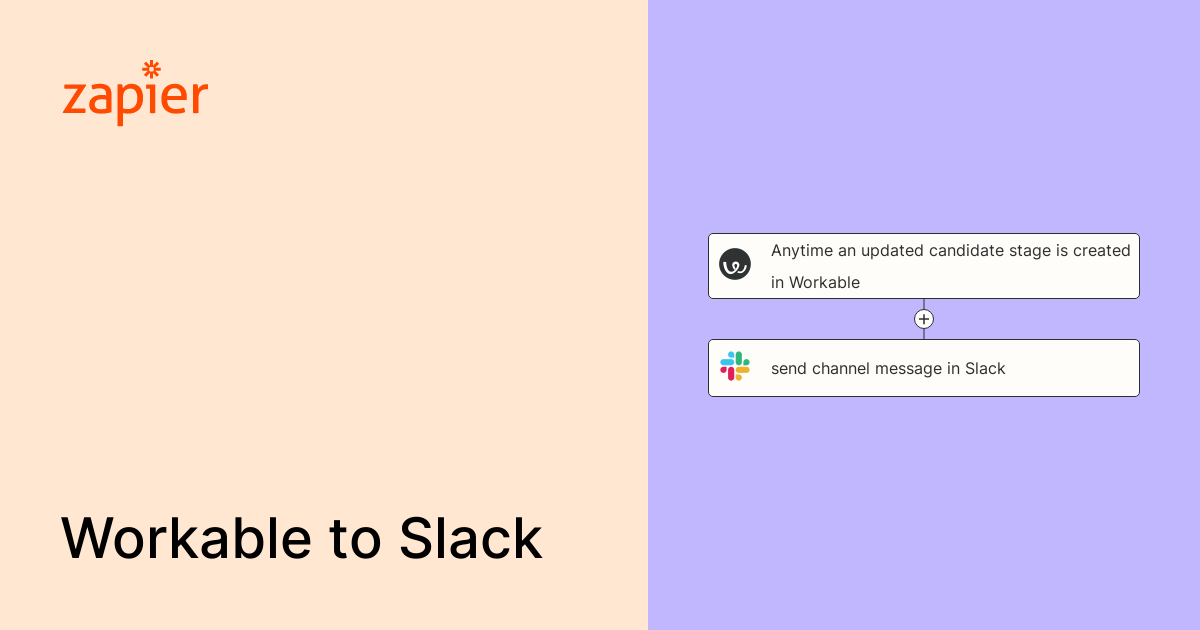 Anytime an updated candidate stage is created in Workable, send channel message in Slack. | Zapier
