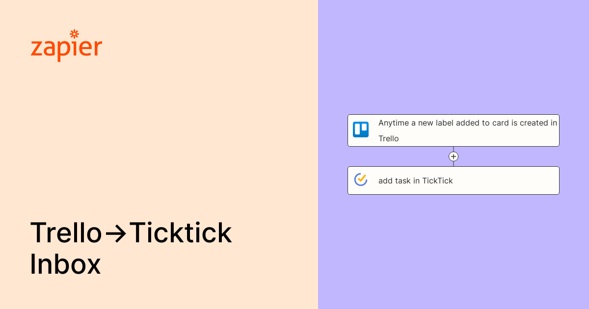 Anytime a new label added to card is created in Trello, add task in TickTick. | Zapier