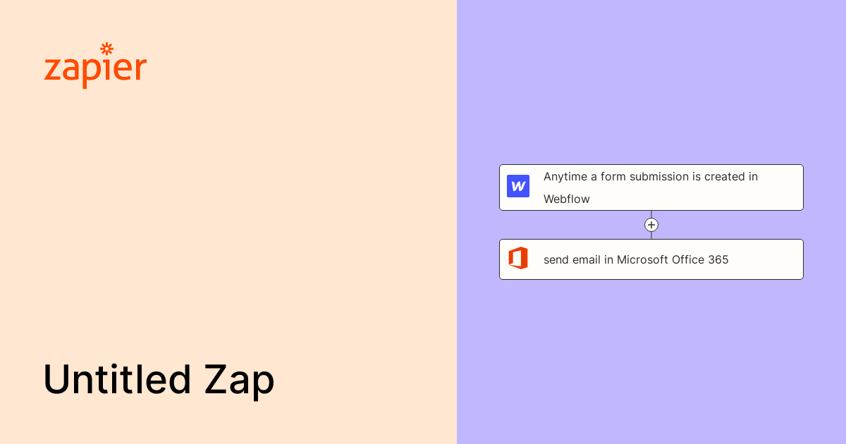 Anytime a form submission is created in Webflow, send email in Microsoft Office 365. | Zapier