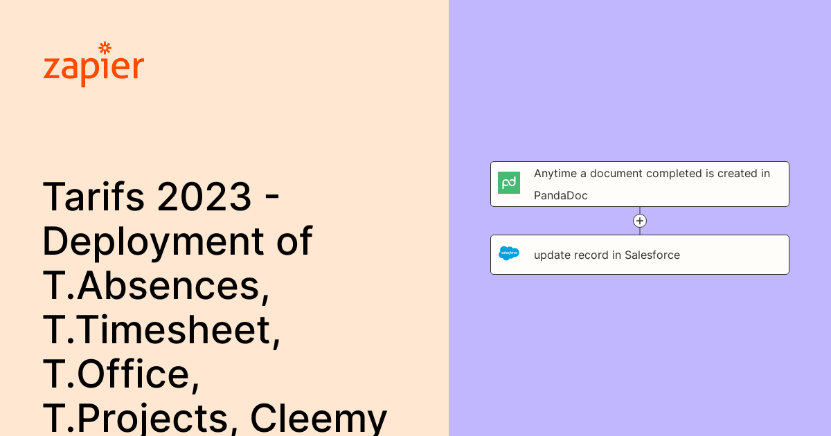 Anytime a document completed is created in PandaDoc, update record in Salesforce. | Zapier