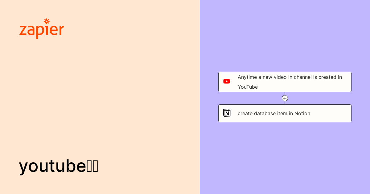 Anytime a new video in channel is created in YouTube, create database item in Notion. | Zapier