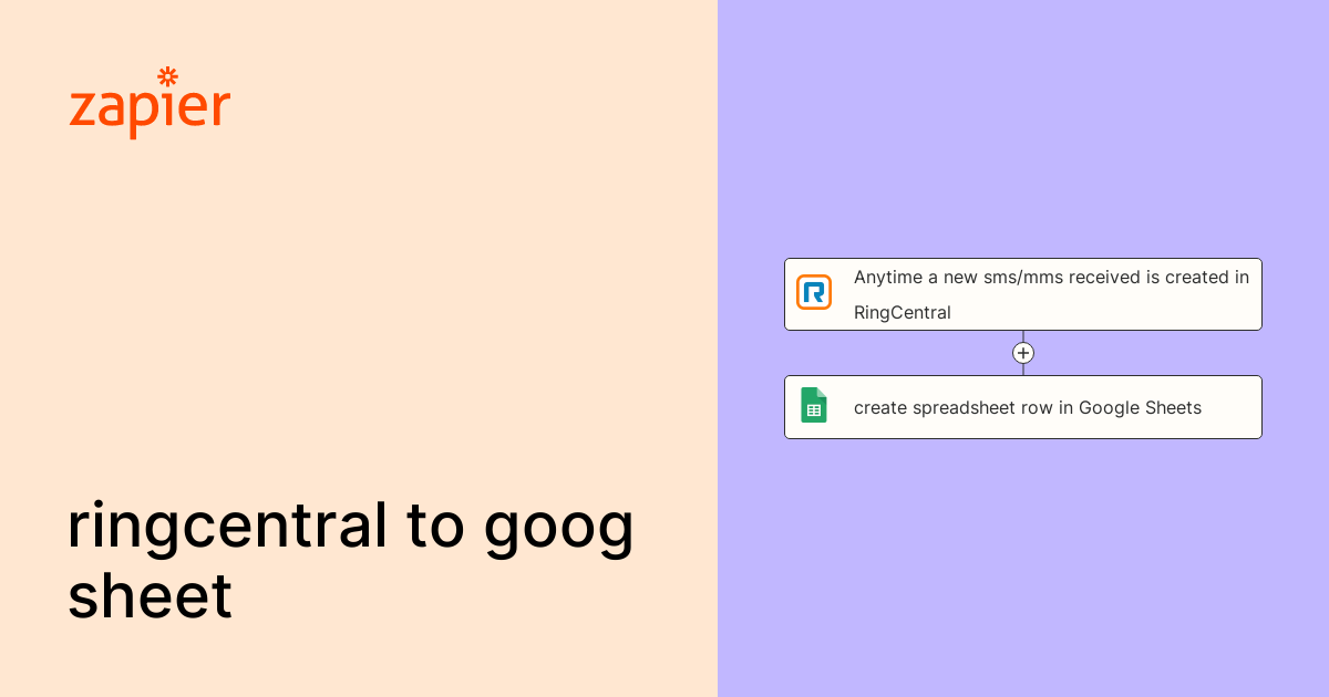 Anytime a new sms/mms received is created in RingCentral, create spreadsheet row in Google ...