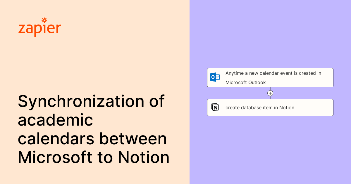 Anytime a new calendar event is created in Microsoft Outlook, create database item in Notion ...
