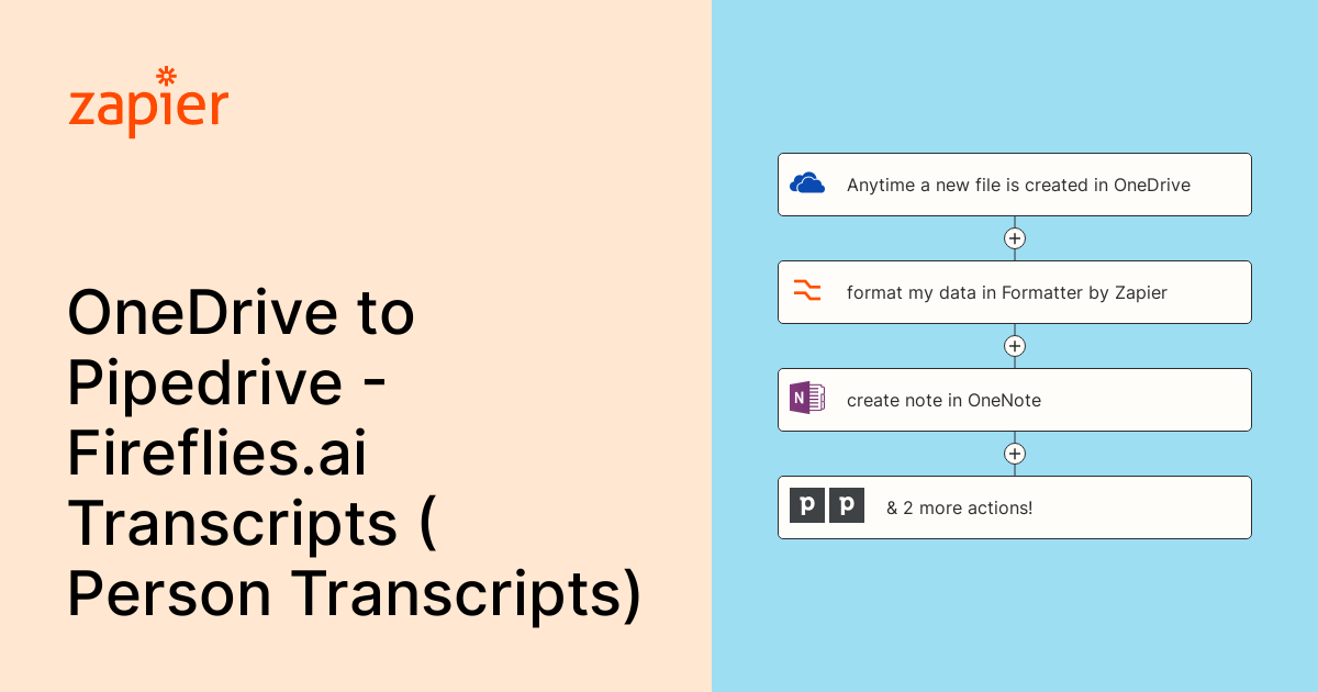 Anytime a new file is created in OneDrive, format my data in Formatter by Zapier, create note in ...