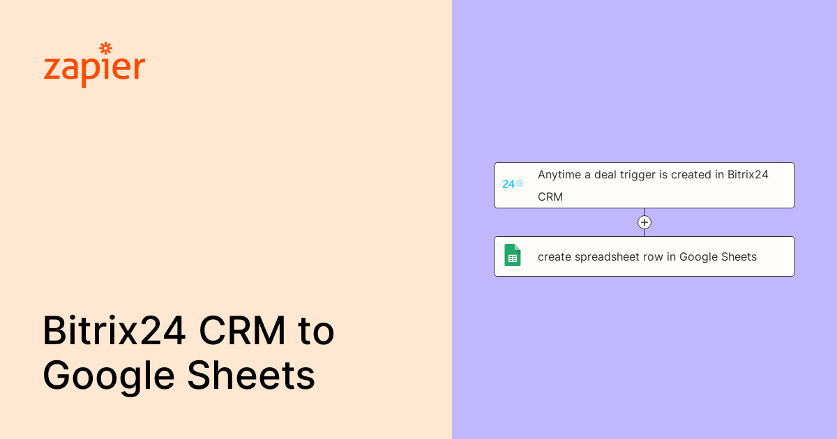Anytime a deal trigger is created in Bitrix24 CRM, create spreadsheet row in Google Sheets. | Zapier
