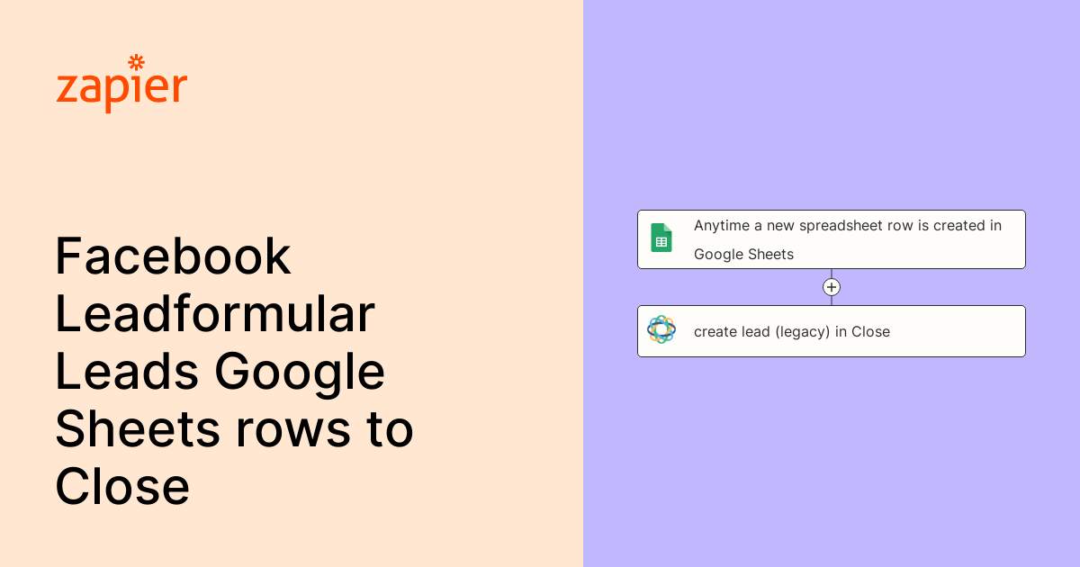 Anytime a new spreadsheet row is created in Google Sheets, create lead (legacy) in Close. | Zapier