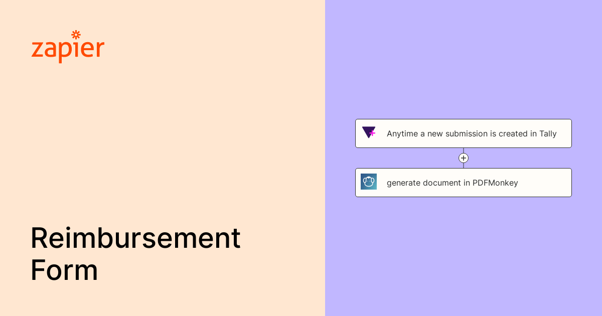 Anytime a new submission is created in Tally, generate document in PDFMonkey. | Zapier